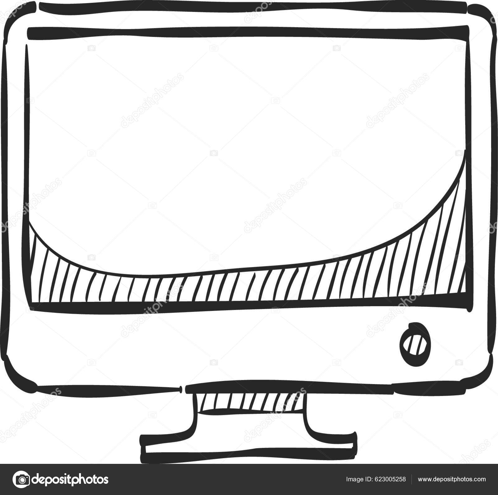 Sketch Icon Desktop Computer Vector Illustration Stock Vector by ©YAY ...