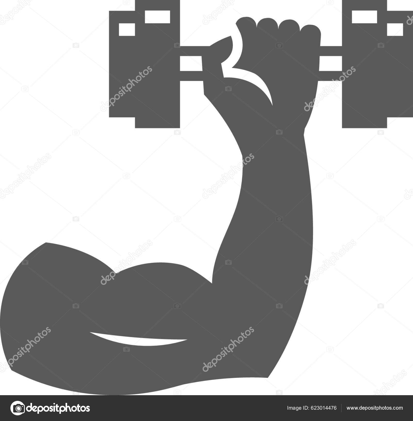 Flexed Hand Muscle Dumbbell Grayscale Stock Vector by ©YAY_Images 623014476