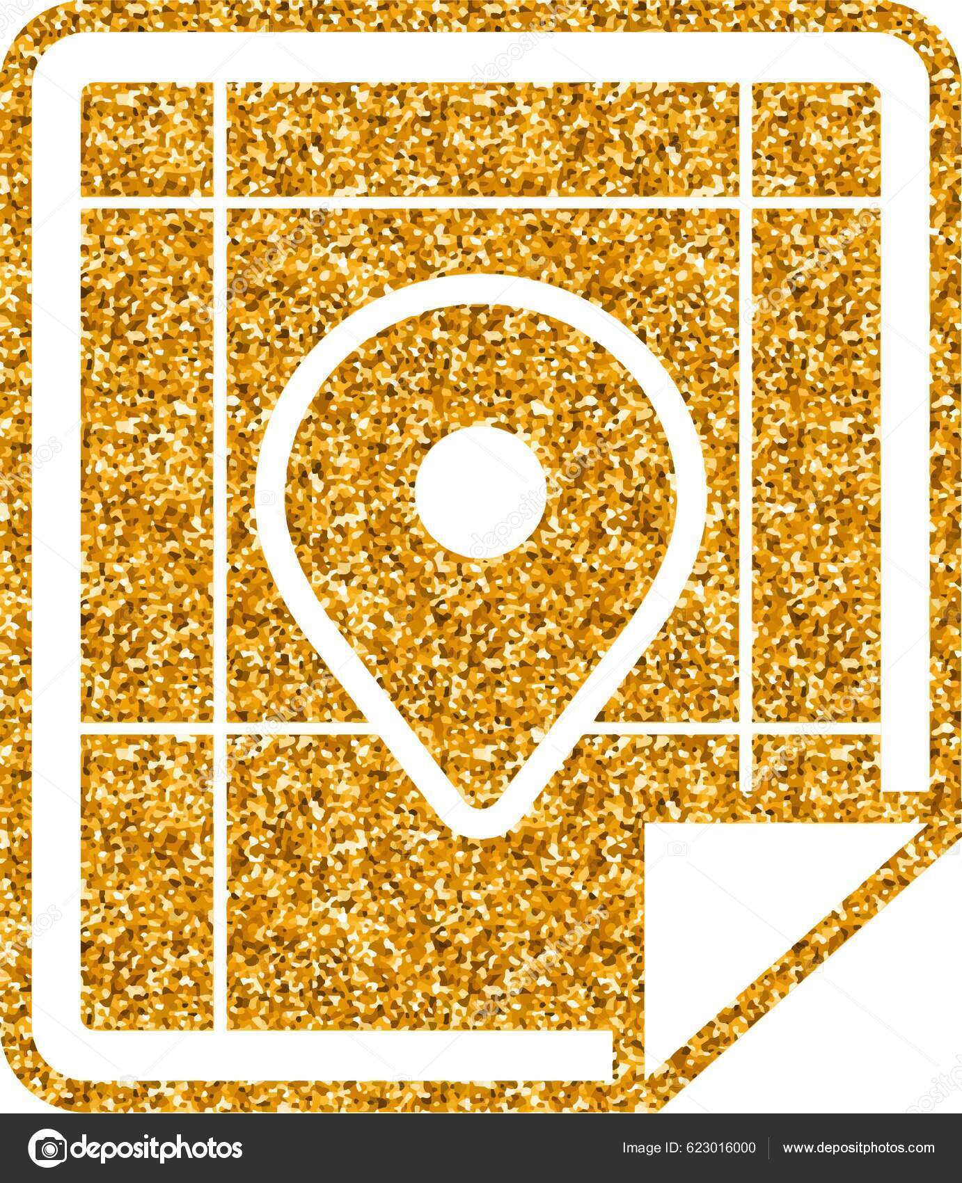 Gold Glitter Icon Map Vector de stock por ©YAY_Images 623016000