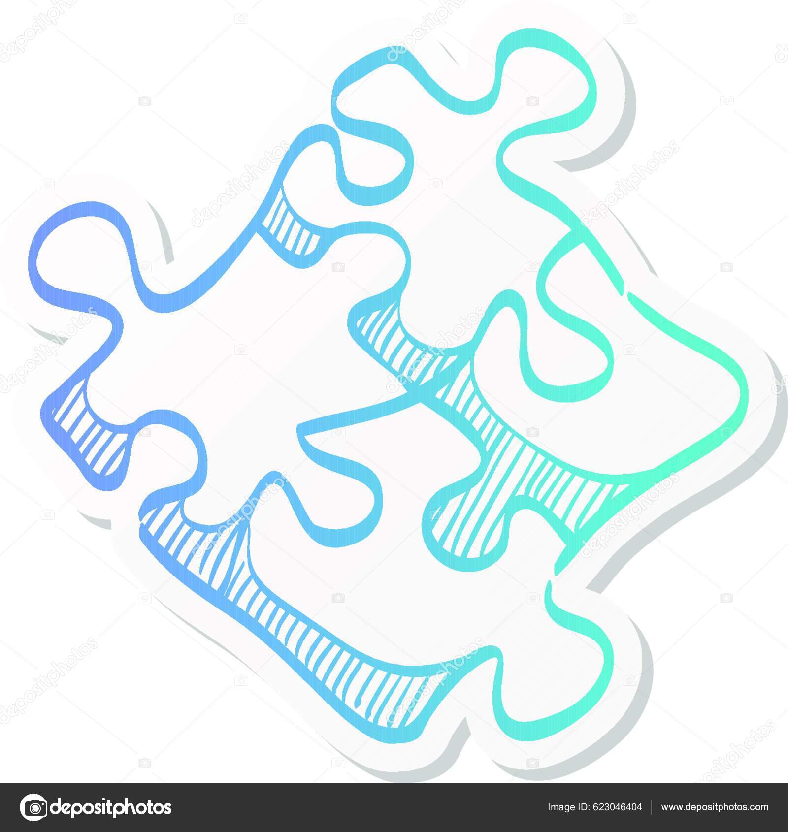 Sticker Style Icon Puzzle Stock Vector by ©YAY_Images 623046404