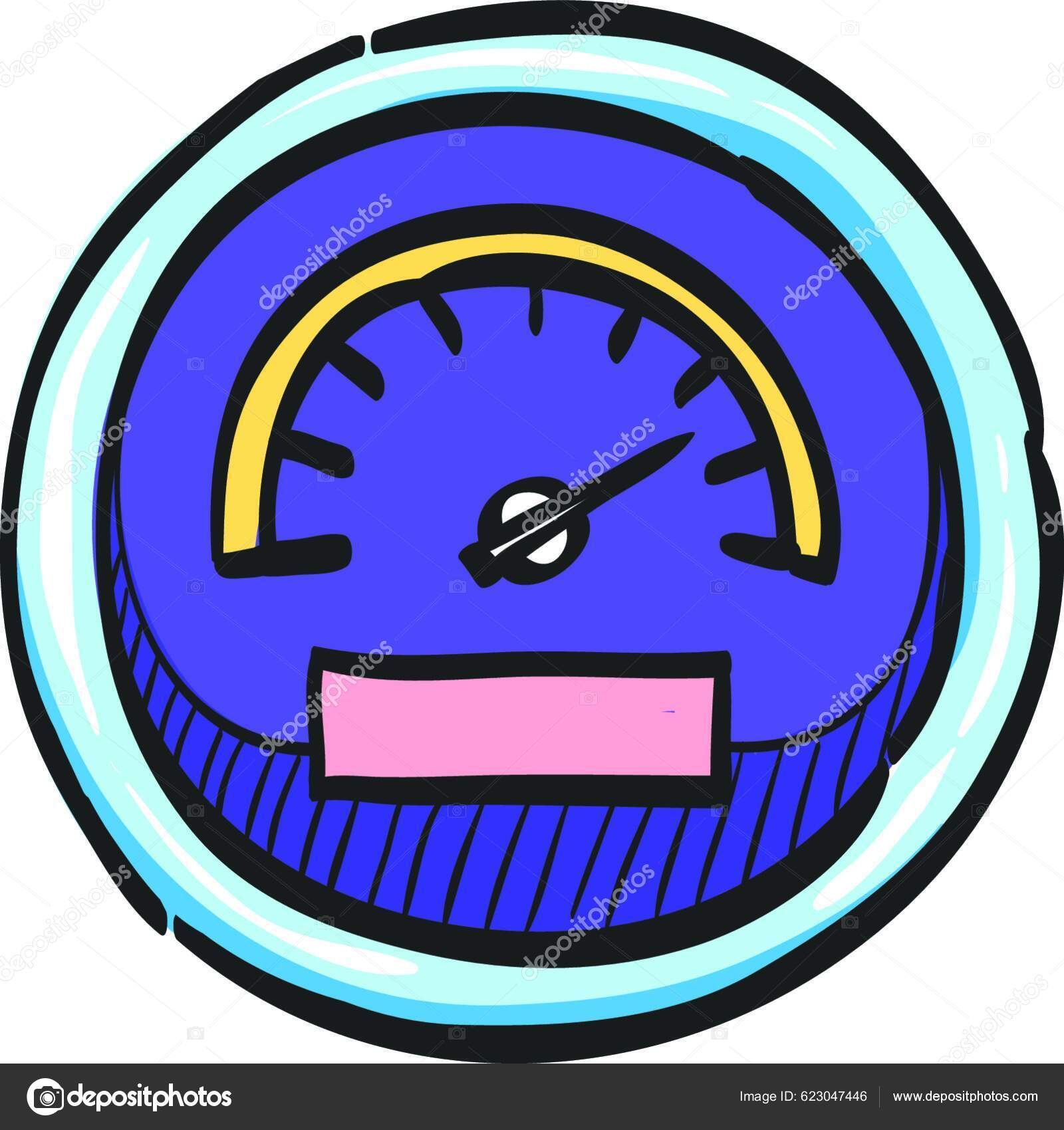 Dashboard Icon Color Drawing Control Panel Odometer Speedometer Stock ...