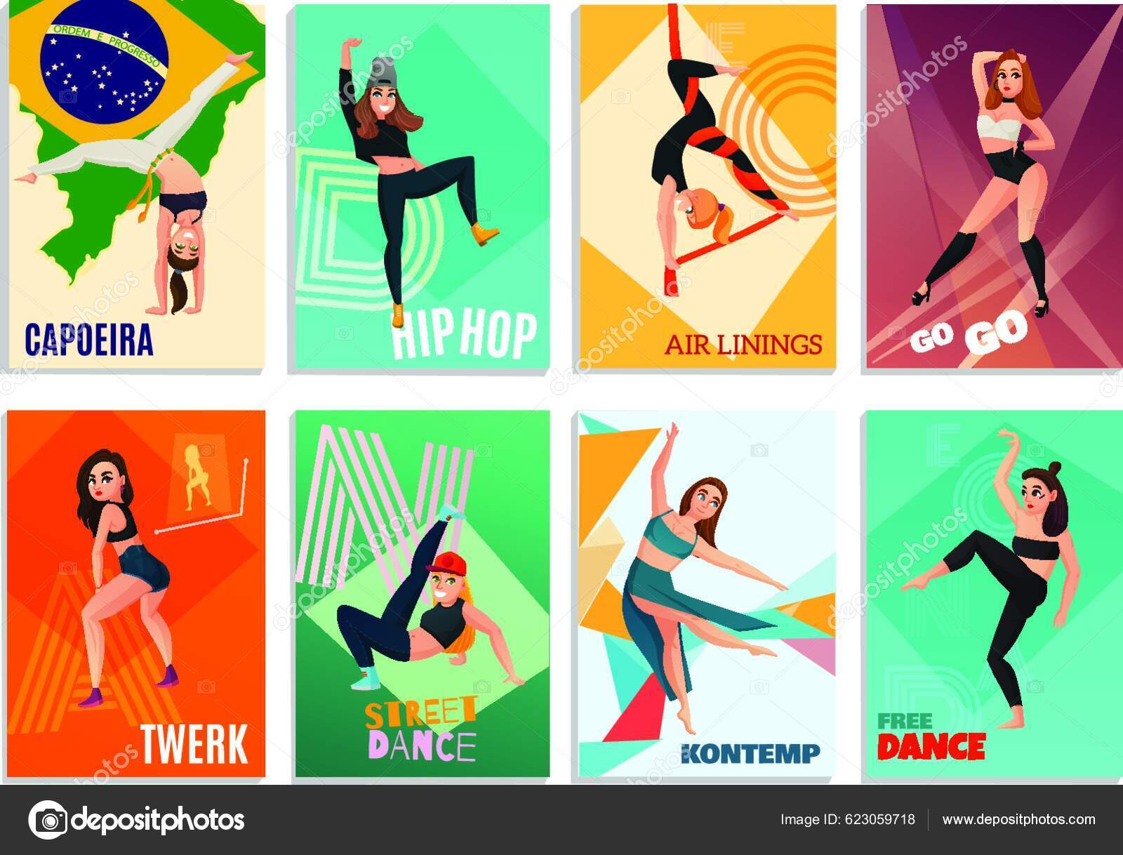 Modern Dances Cards Vector Illustration Stock Vector by ©YAY_Images ...