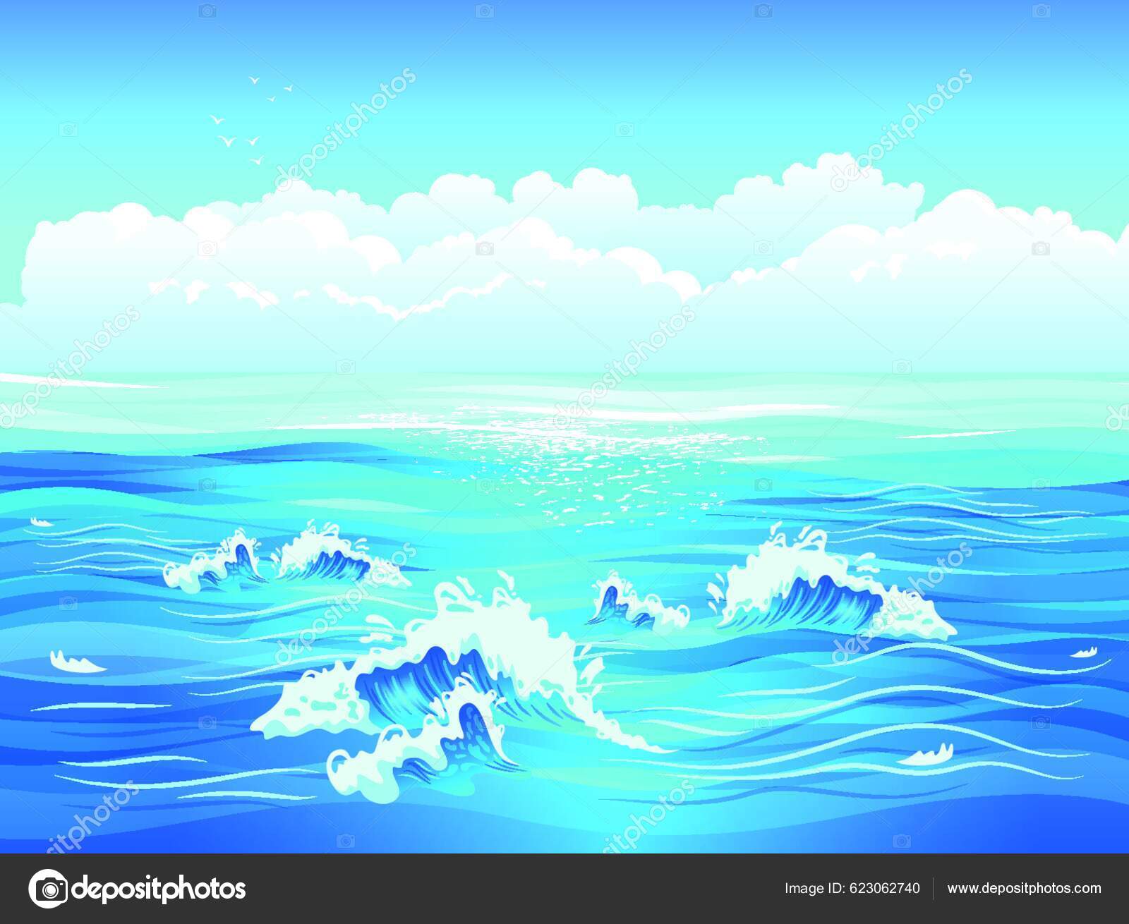 Mar Ilustración Plana Vector Moderno Vector de stock por ©YAY_Images ...