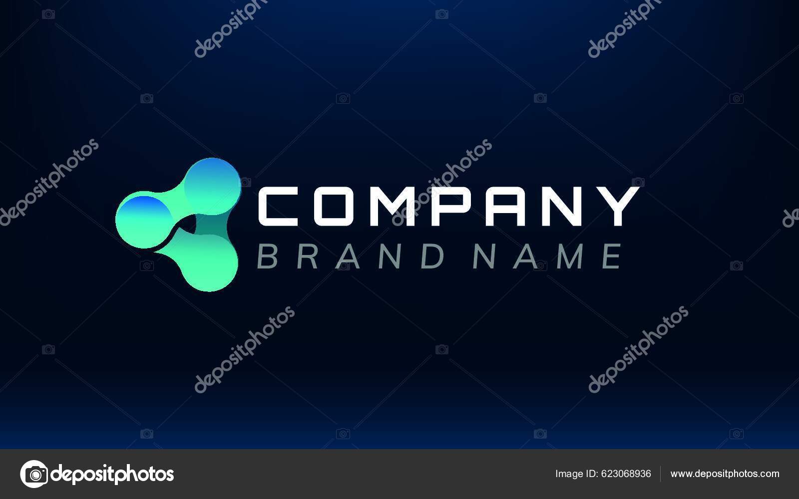 Gradient Triangle Molecule Vector Editable Slogan Logo Design Stock ...