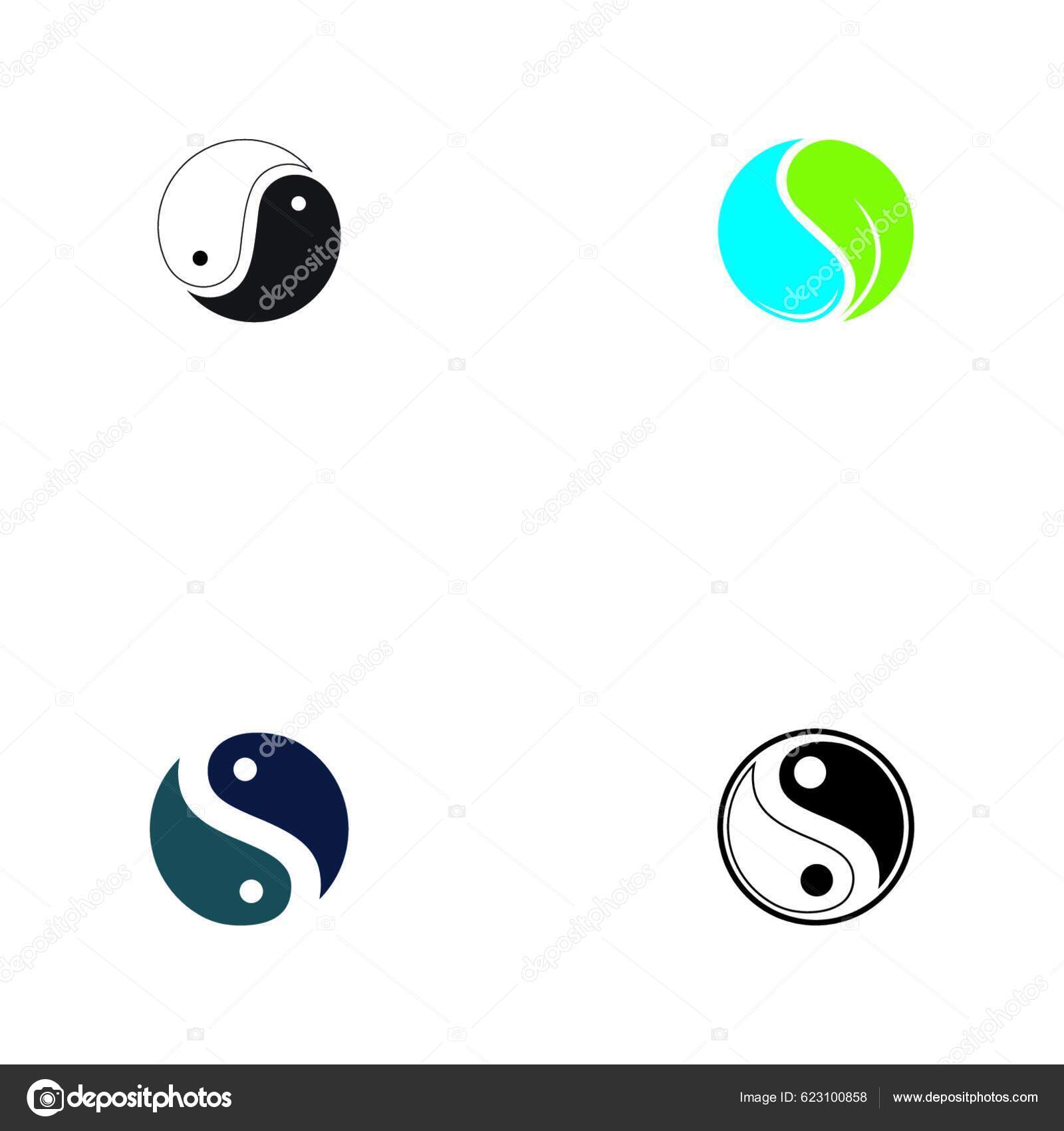 Set Yin Yang Simbol Flat Stock Vector by ©YAY_Images 623100858