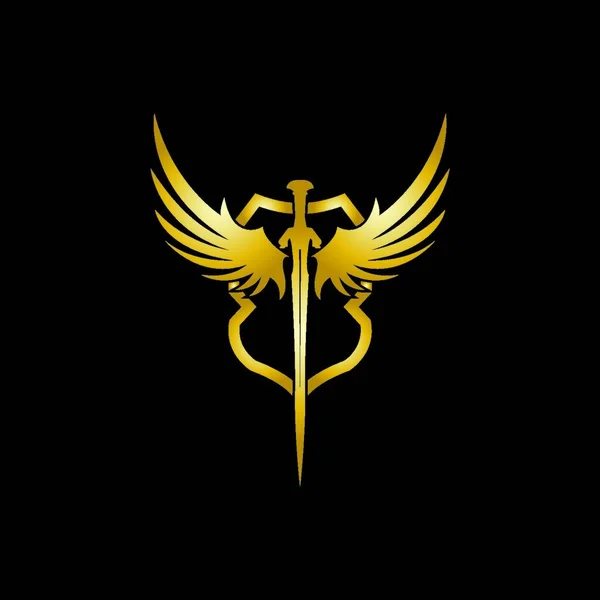 Sword Wings Golden Sword Symbol Black Background Stock Vector by ©YAY ...