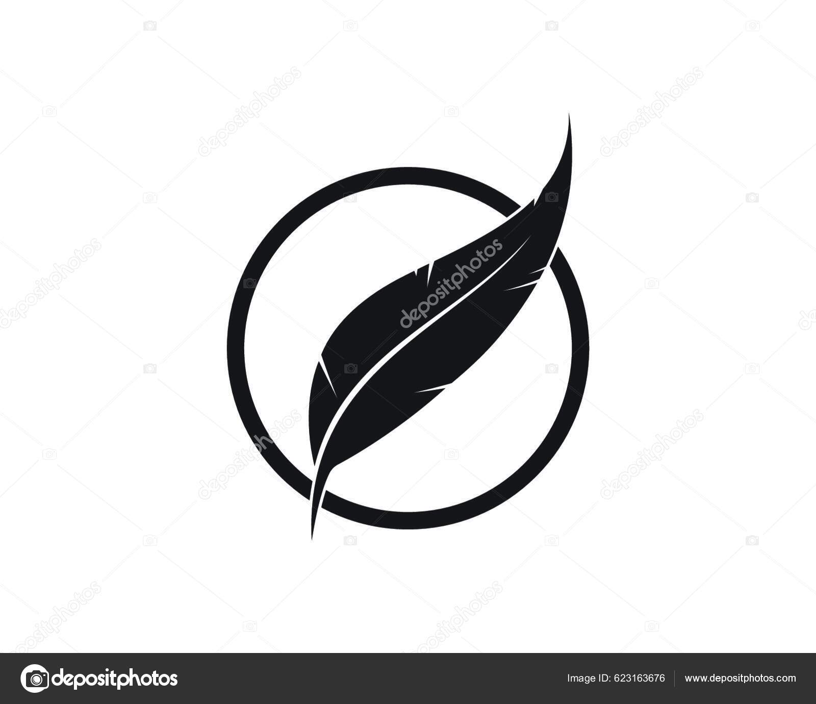 Templat Logo Tulis Pena Feather Vektor Stok oleh ©YAY_Images 623163676