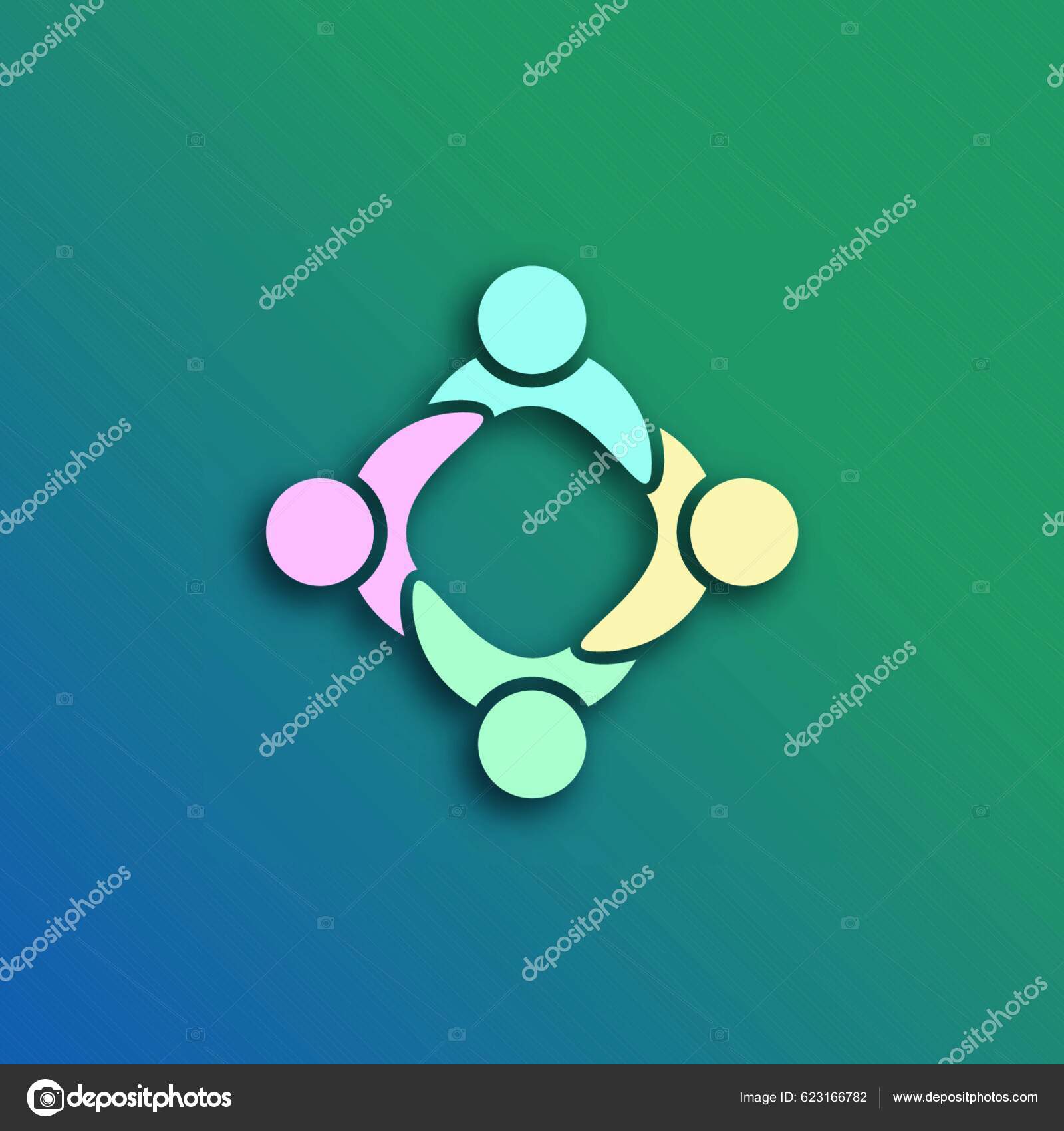 Logos Symboles Conception Famille L'équipe Collaboration Les Amis ...