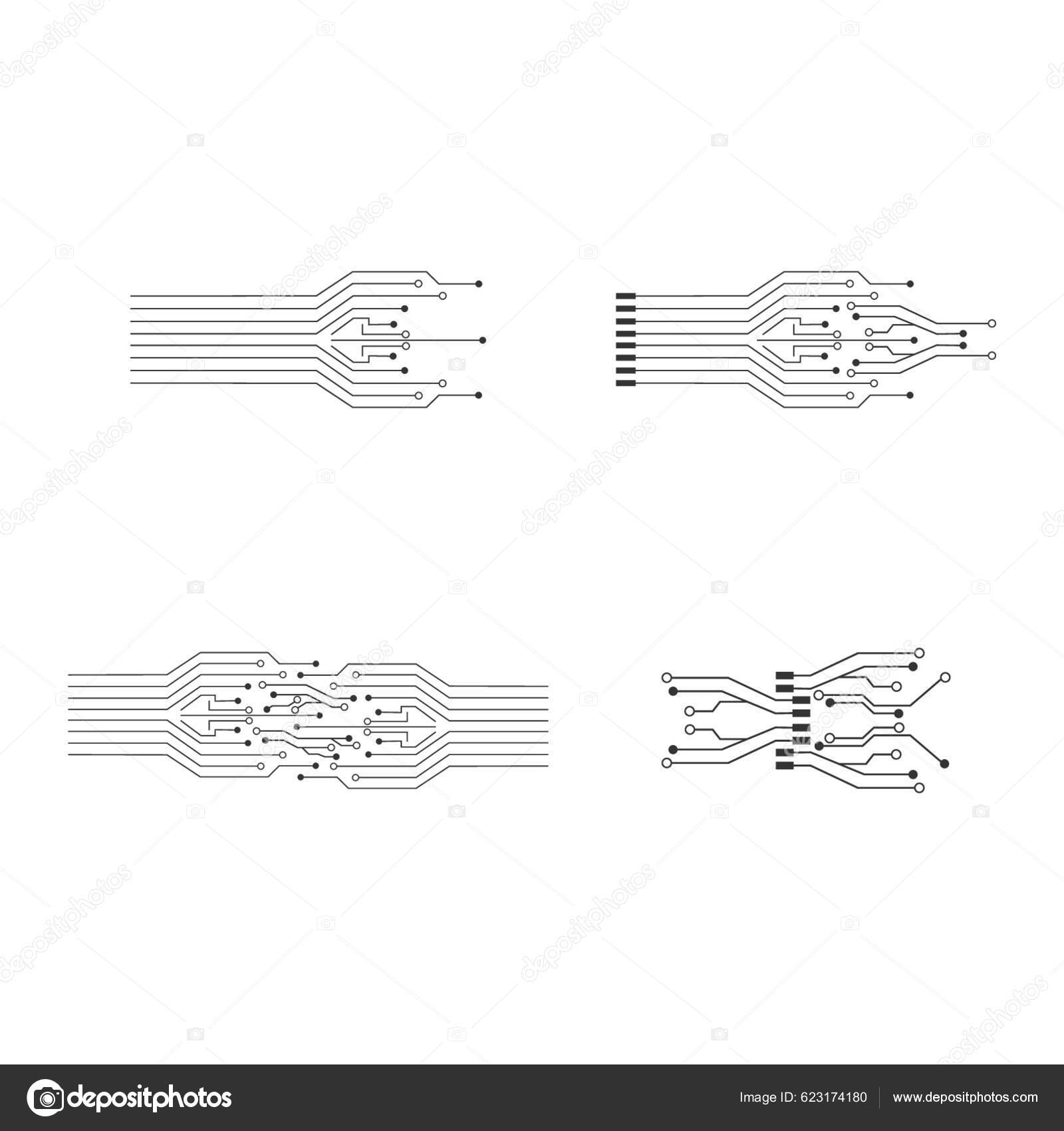 Circuitos Conjunto Vector Ilustración Vector de stock por ©YAY_Images ...