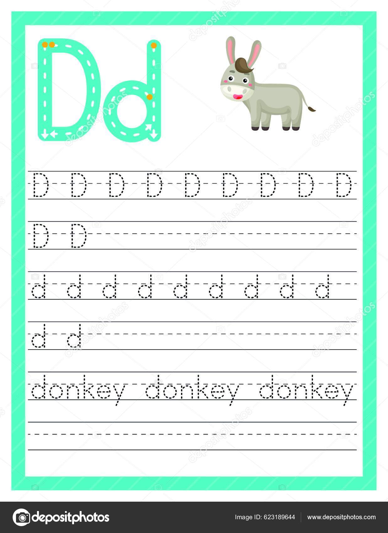 Lacak Huruf Huruf Besar Dan Kecil Alfabet Menelusuri Lembar Kerja ...
