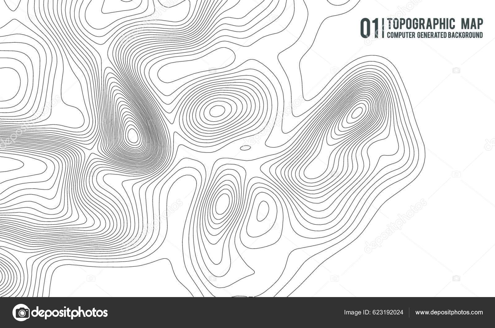 Carte Topographique Fond Contour Topo Carte Avec Élévation Vecteur ...