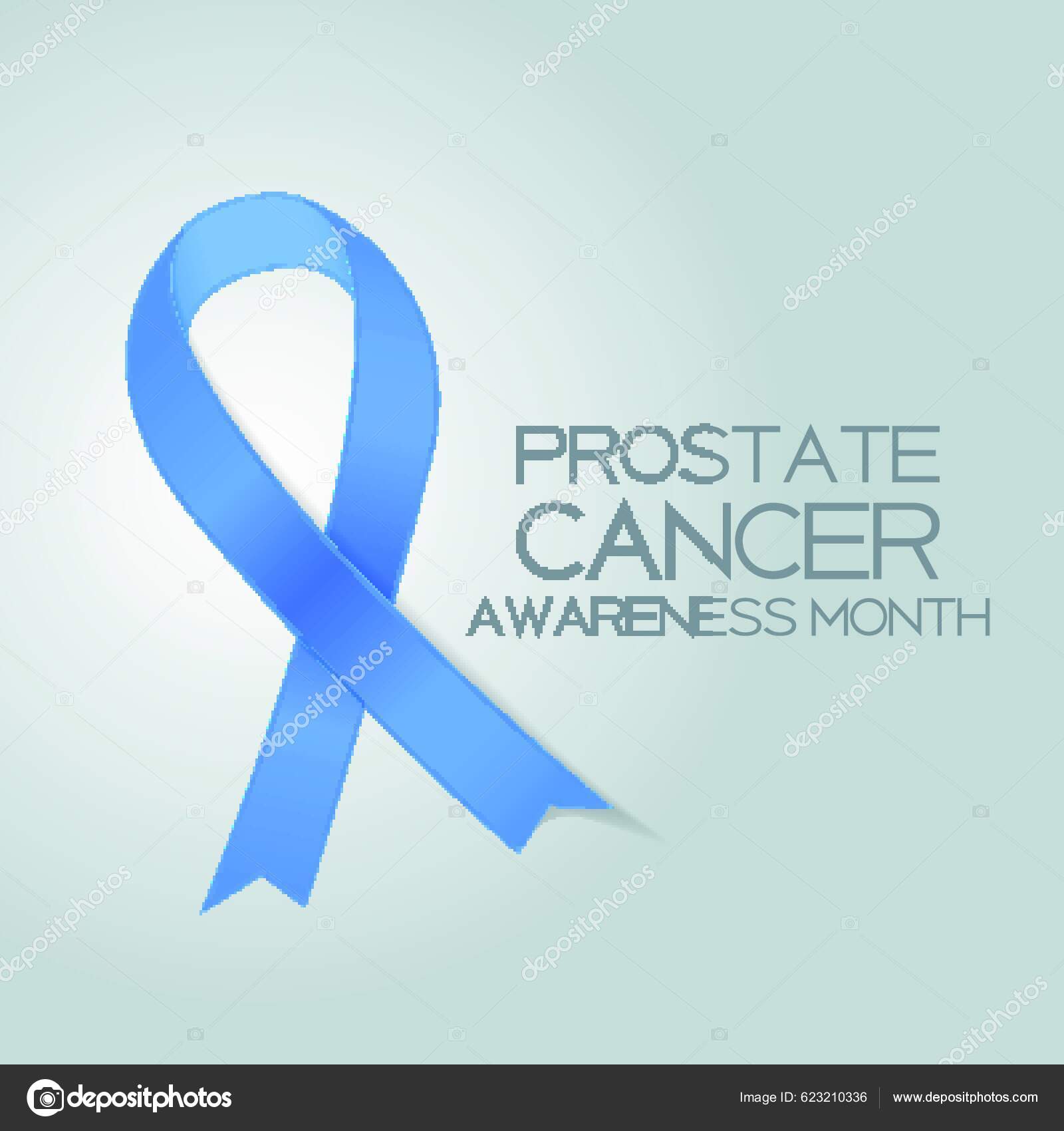 Blue Ribbon Symbol World Prostate Cancer Awareness Day Concept Inglés ...