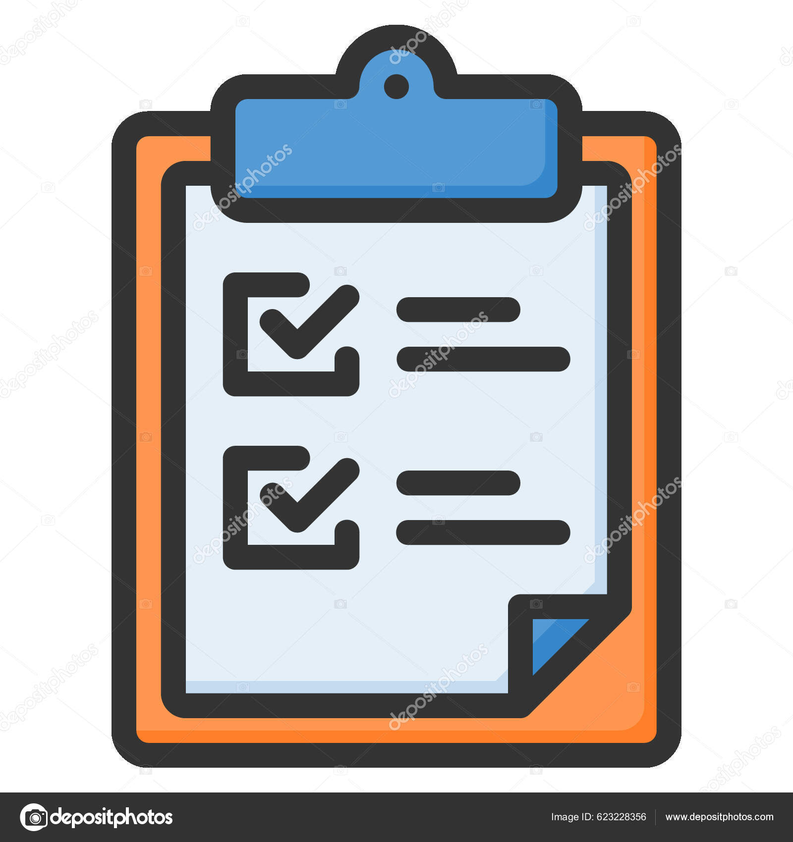 Check List Icon Design Outline Color Style Vector de stock por ©YAY ...