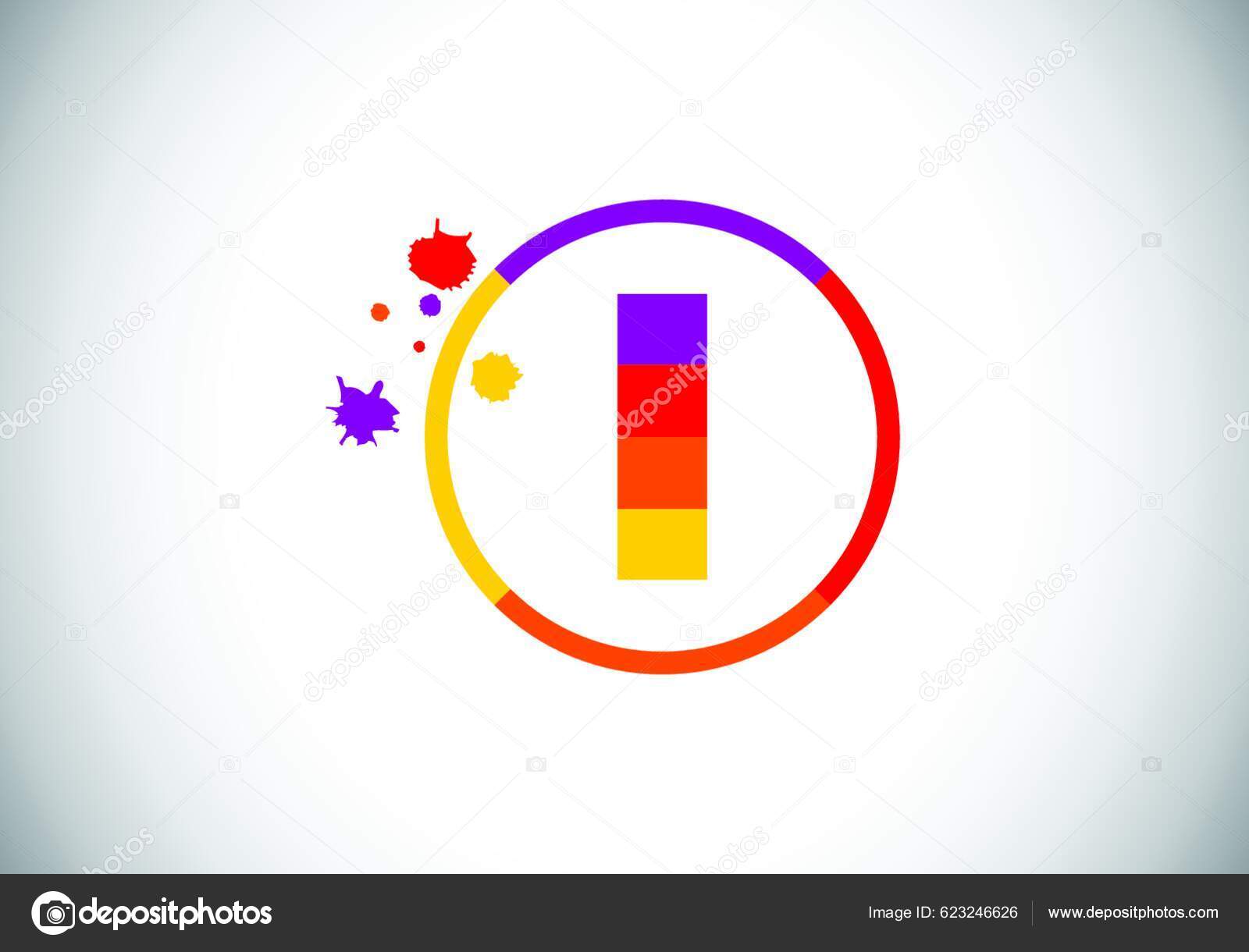 Initial Monogram Letter Alphabet Circle Brush Splash Font Emblem Modern ...