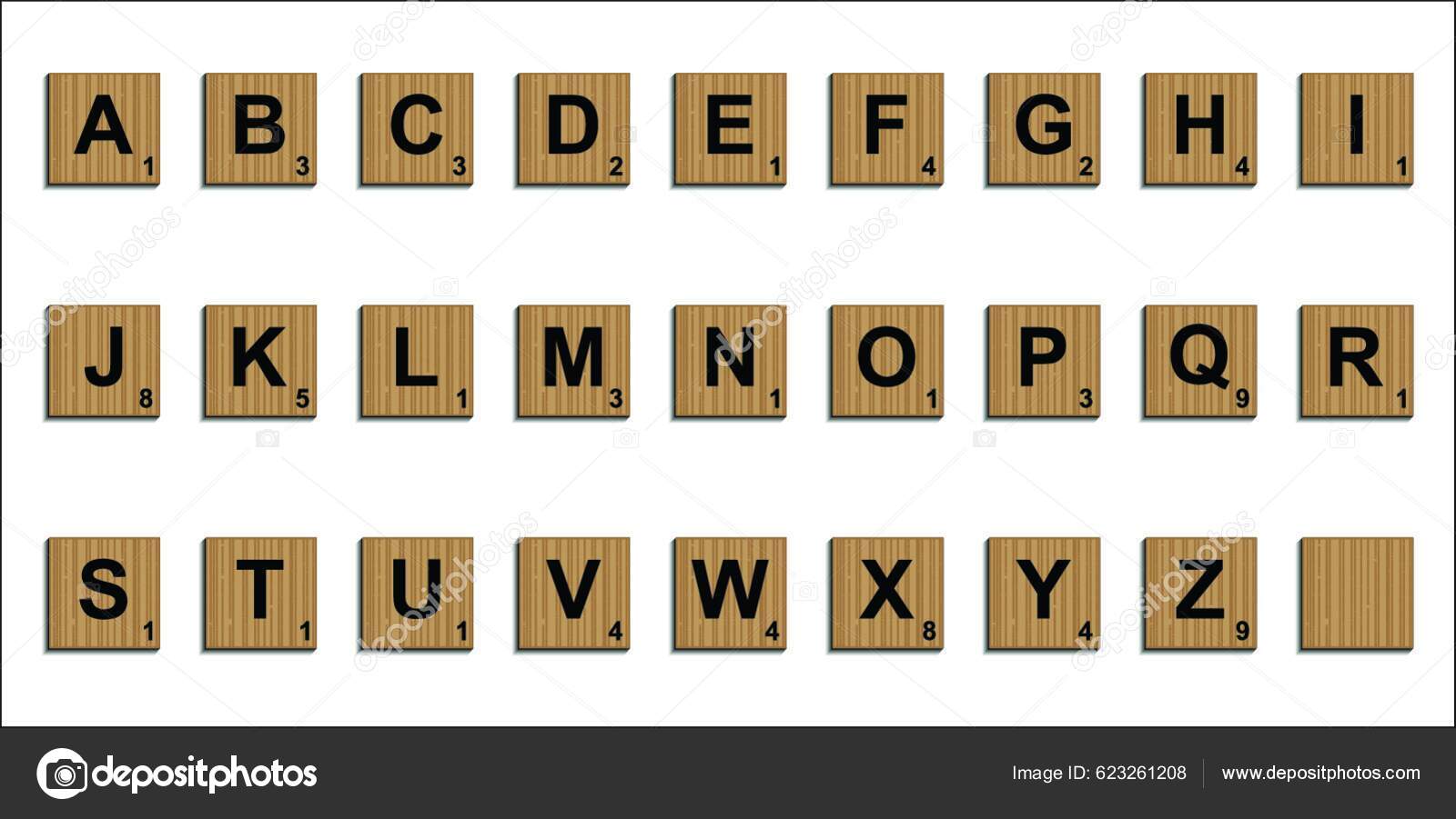 Wooden Scrabble Tiles Alphabet Letters Realistic Vector Word Scrabble ...