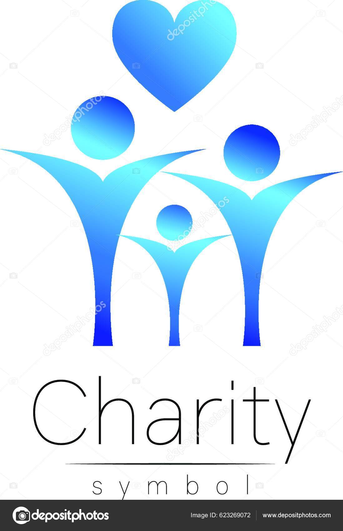 Image vectorielle Illustration Vectorielle Symbole Charité Coeur Peuple ...