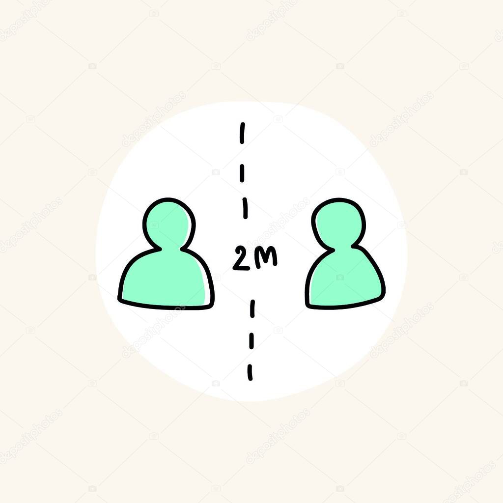 ilustración del vector de distanciamiento físico 2023