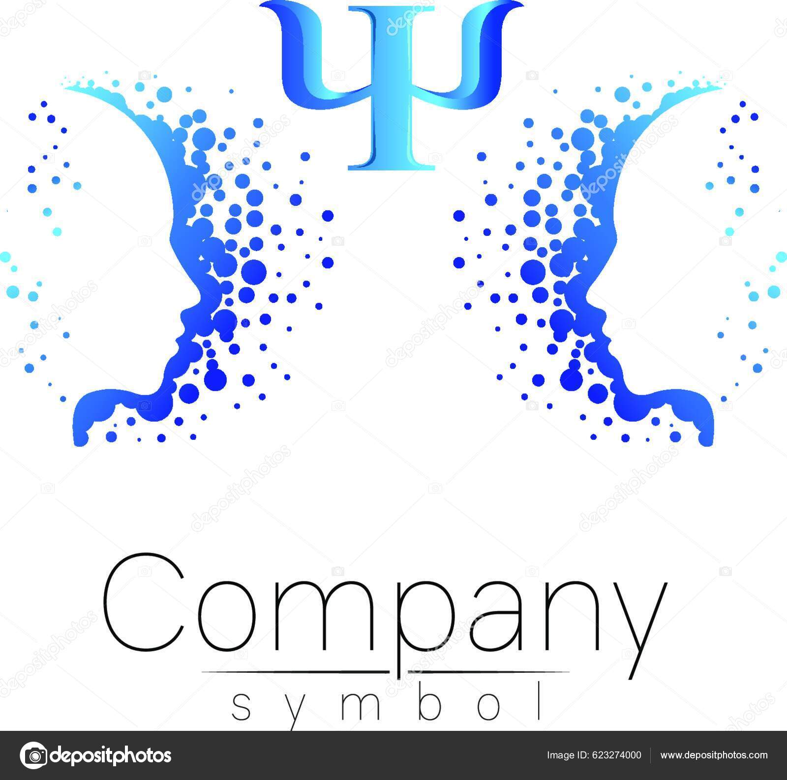 Moderna Head Logotyp Tecken Psykologi Profil Mänskliga Bokstaven Psi ...