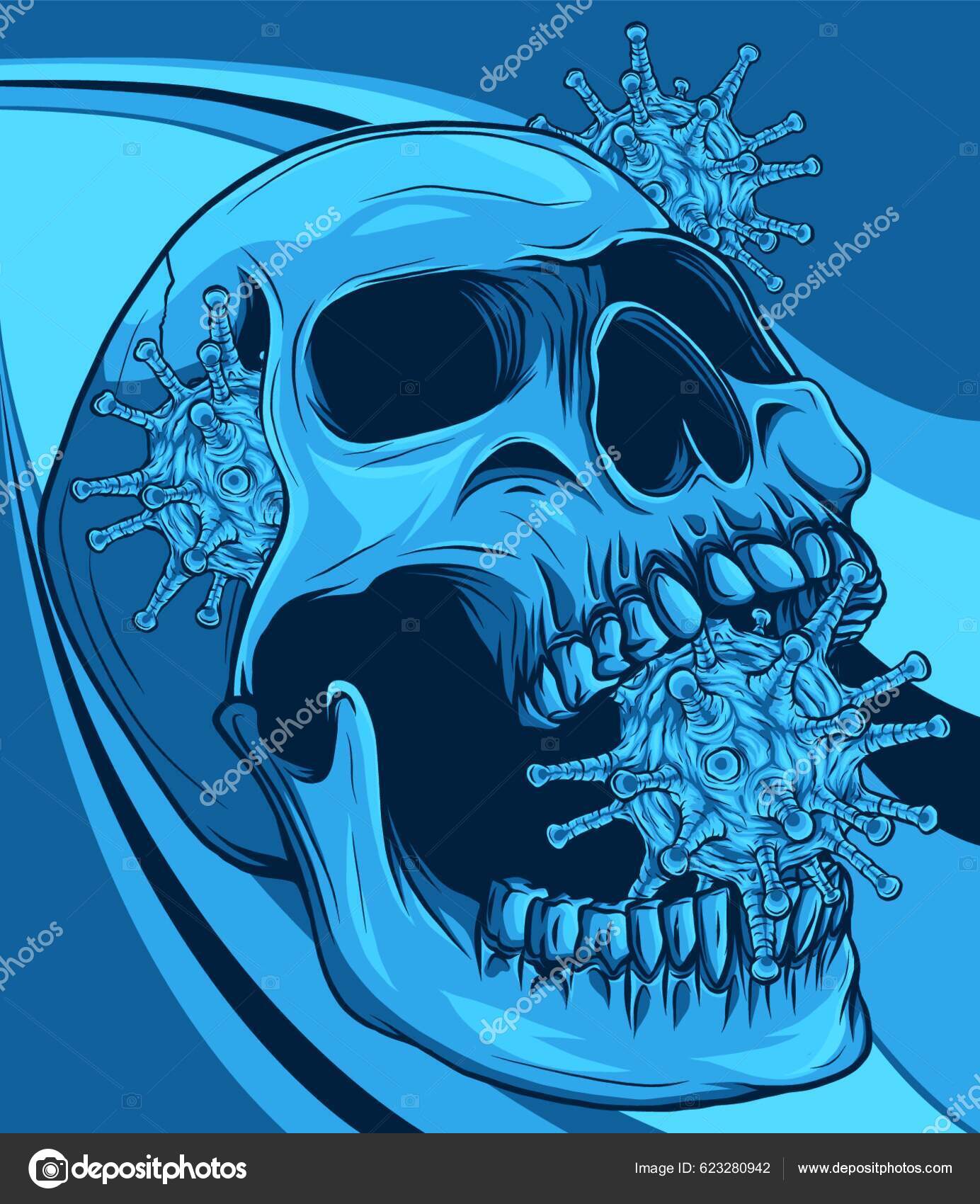 Human Skull Virus Vector Illustration Design Stock Vector by ©YAY ...