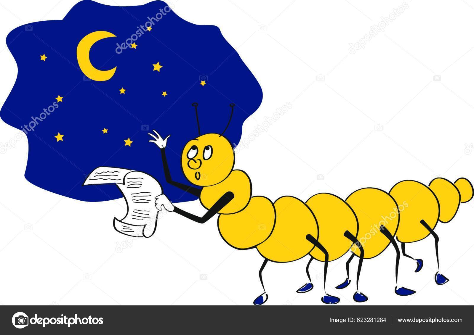 Centipede Poet Declaims It's Poem Night Looking Moon Stock Vector by ...