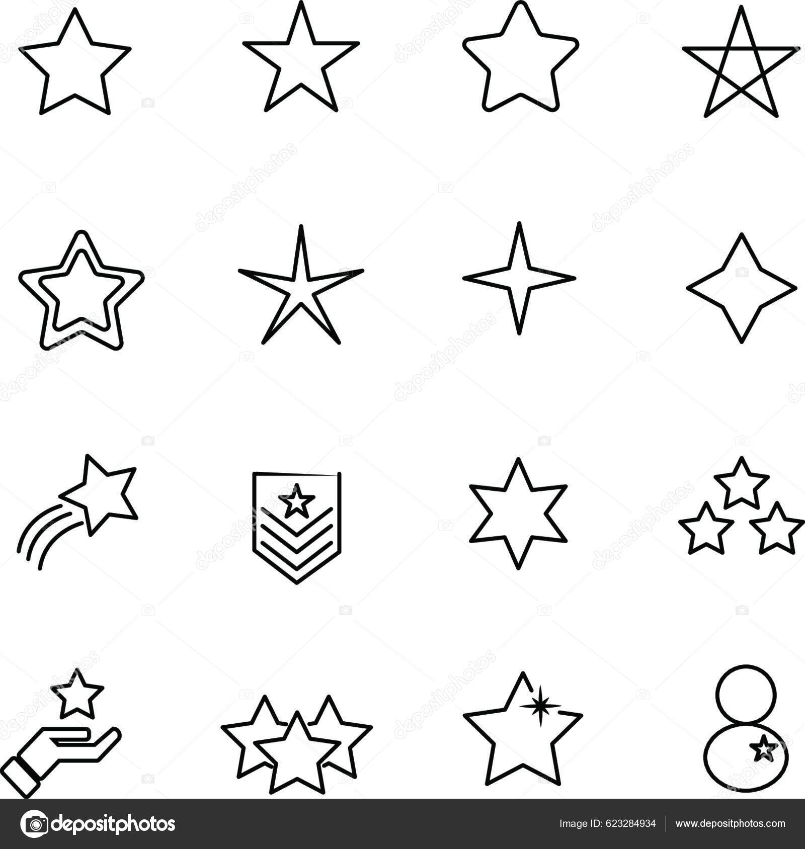 Star Icon Set Vector Sign Symbol Concept Thin Line Icon Stock Vector by ...
