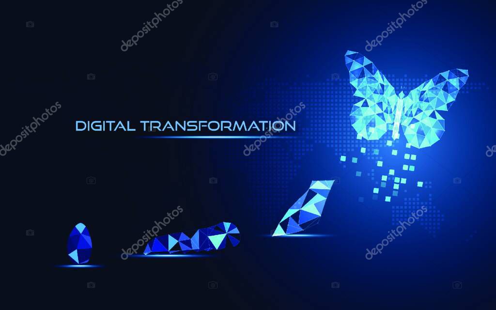 "Abstract Business digital transformation innovative of butterfly life ...