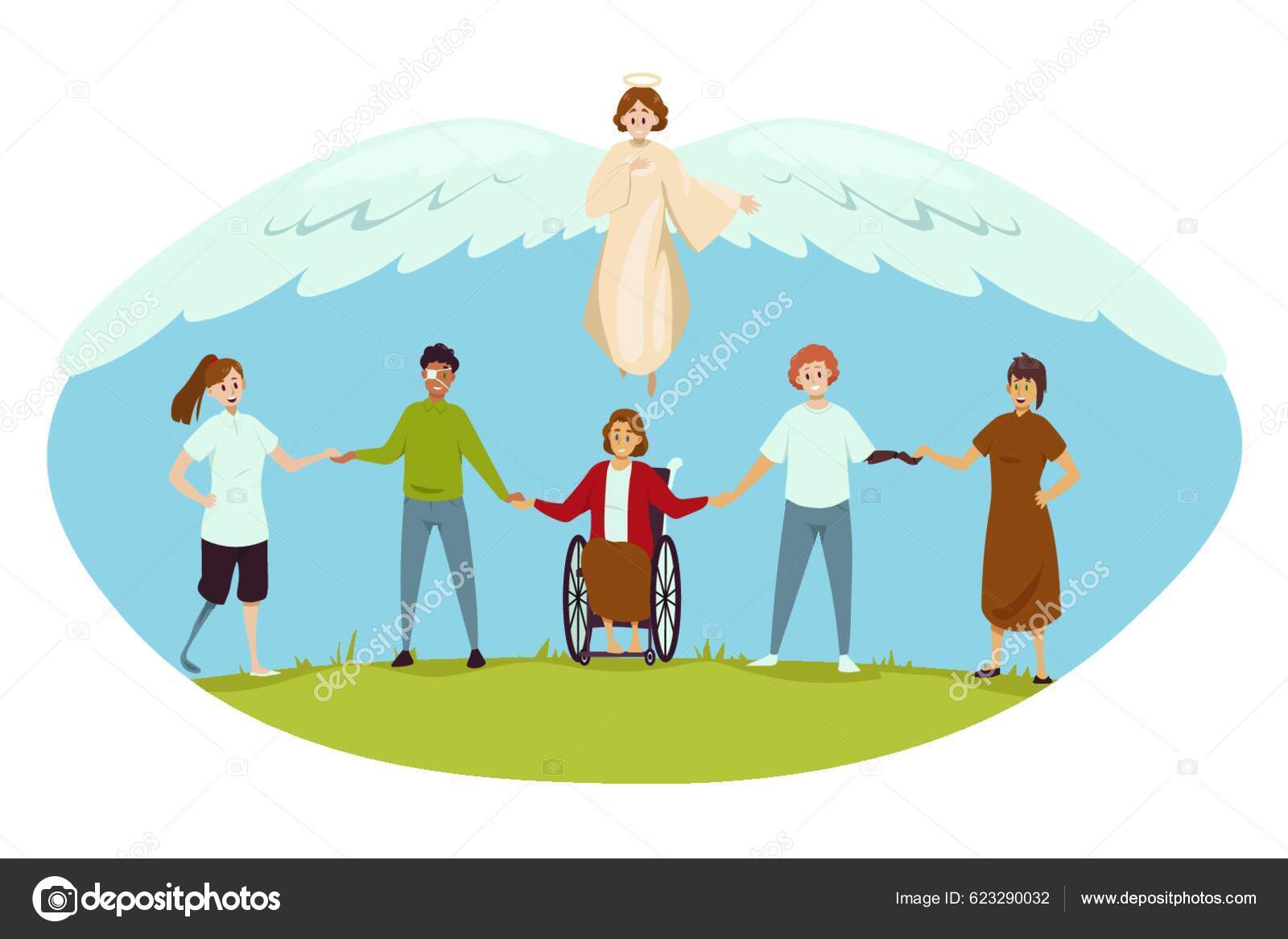 Protection Disability Support Religion Christianity Concept Stock ...