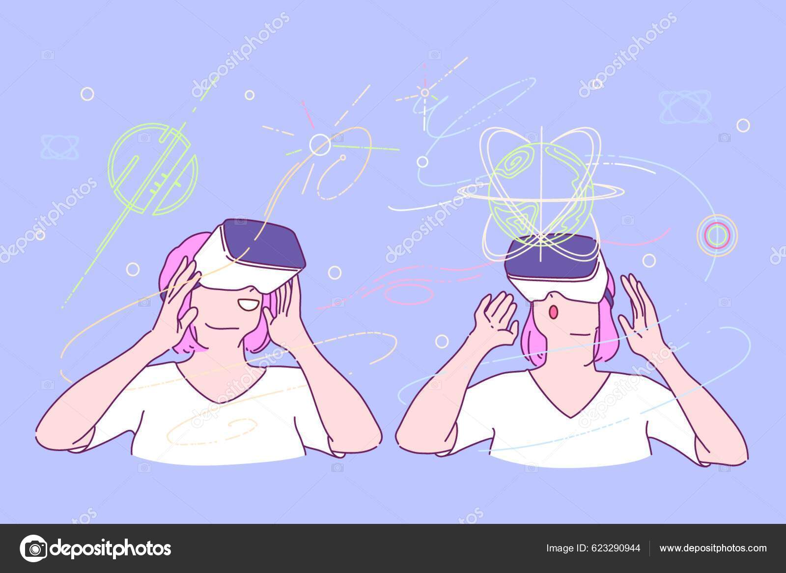 Virtual Reality Computer Simulated World Game Concept Stock Vector by ... Virtual Reality Computer Simulated World Game Concept Stock Vector by ...