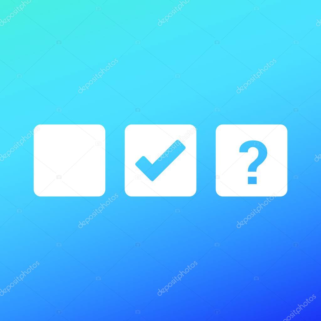 Check Box Blank Checkmark Question Mark Tick Check Mark Approval Vector ...