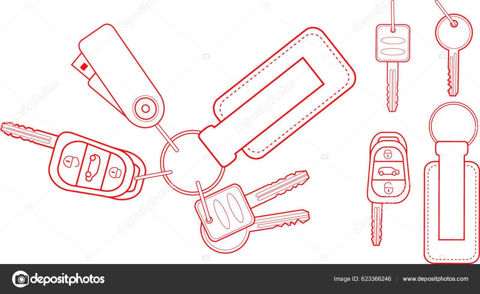Set Realistic Keys Icons Contour Stock Vector by ©YAY_Images 623366246