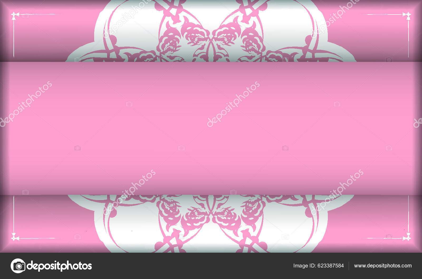Pink Color Banner Template Indian White Pattern Logo Space Stock Vector ...