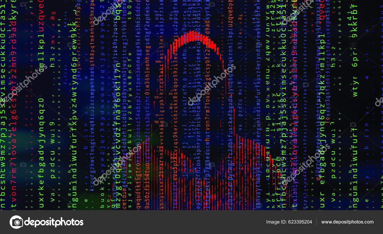 Silhouette Hacker Background Binary Code Lights Hacking Computer System Theft Stock Vector By