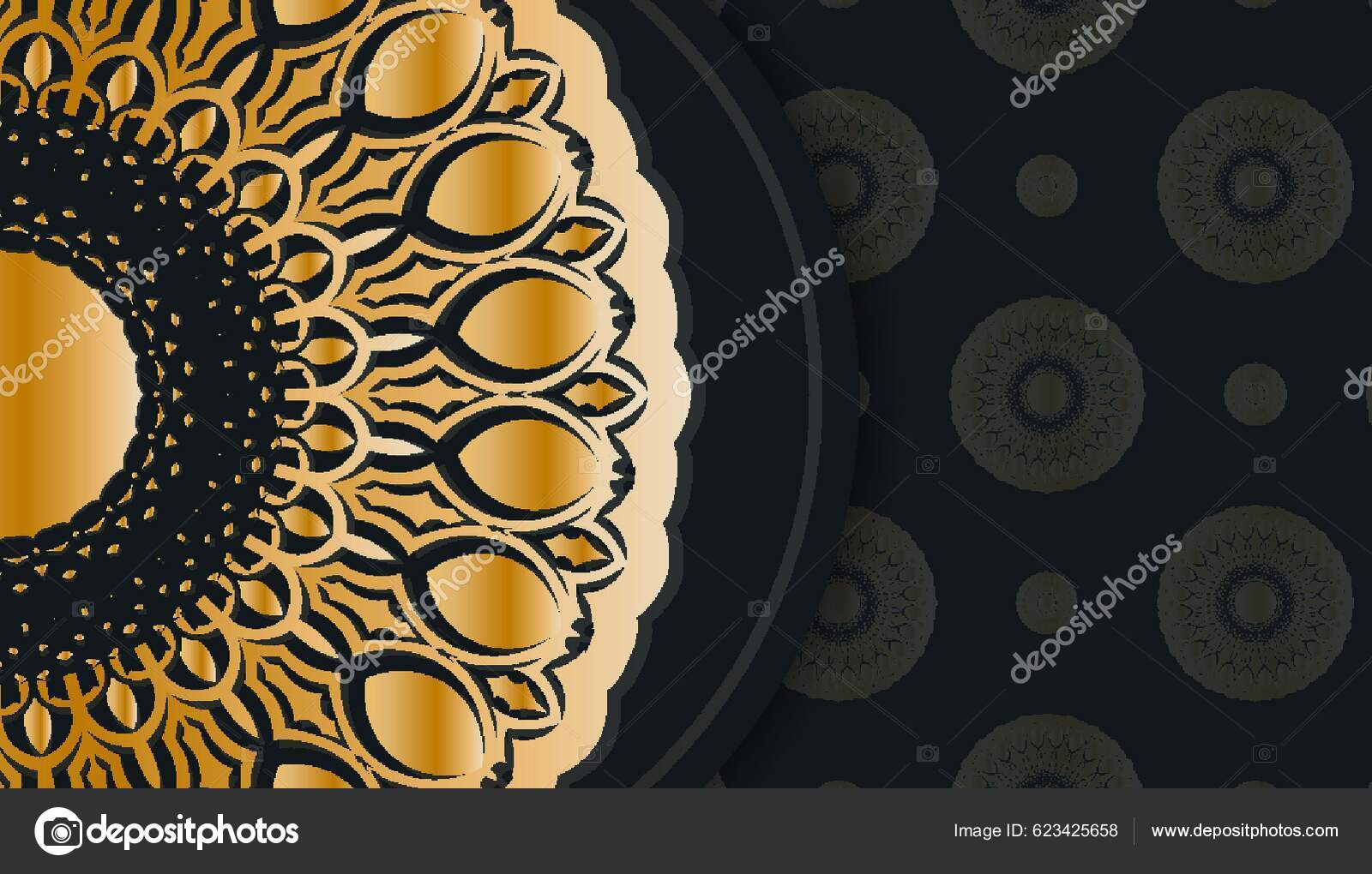Black Background Luxurious Gold Pattern Space Your Text Stock Vector by ...