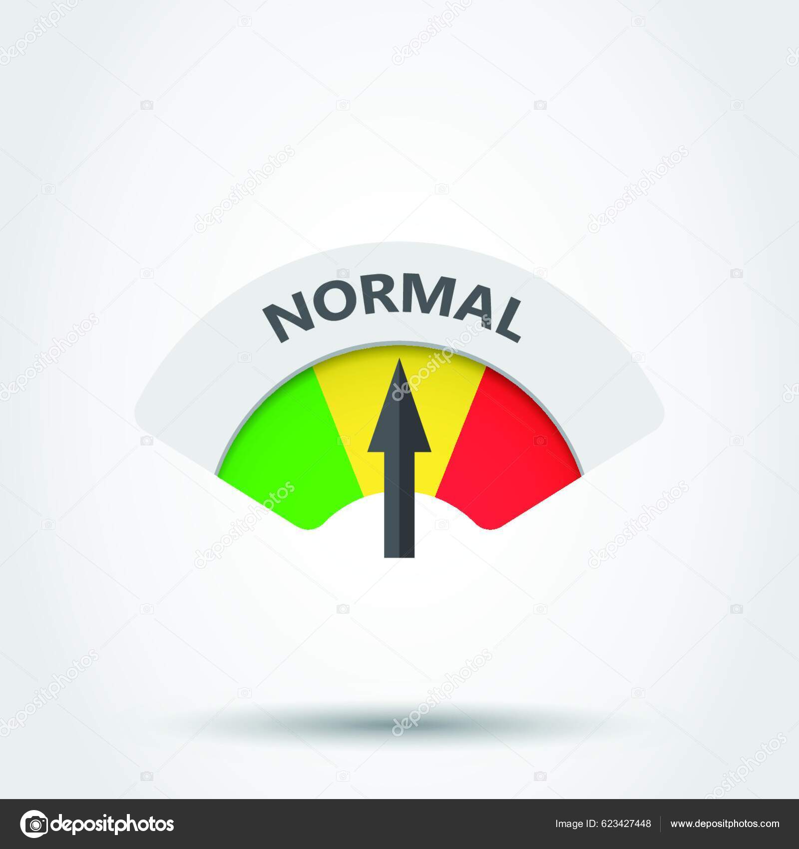 Normal Level Risk Gauge Vector Icon Normal Fuel Illustration Gray Stock ...