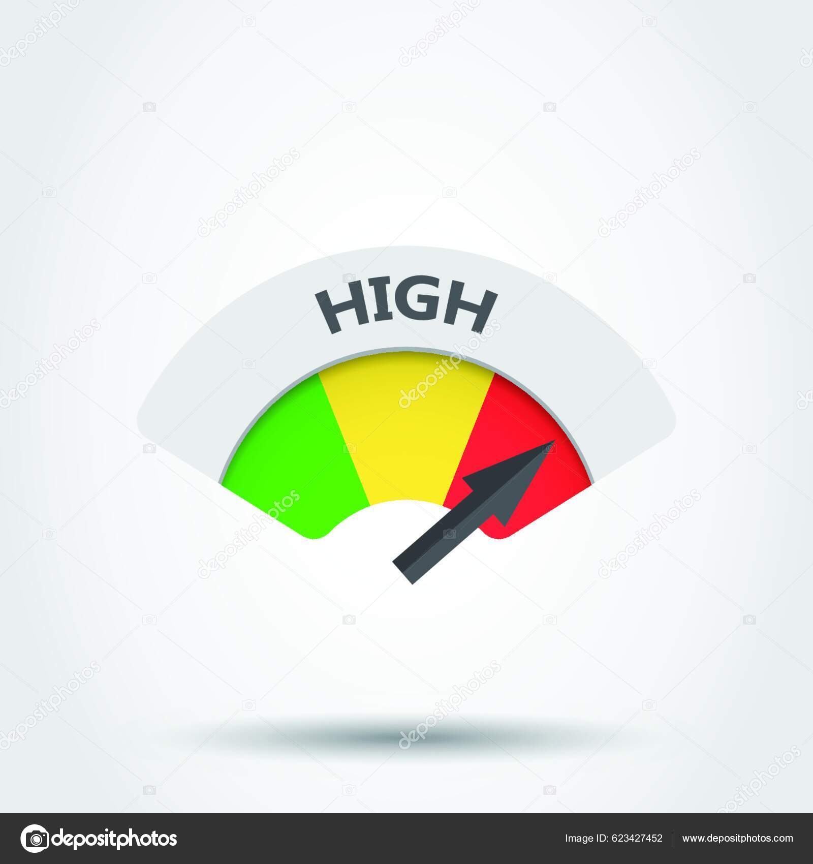 Icono Vector Indicador Riesgo Alto Nivel Alta Ilustración Combustible ...