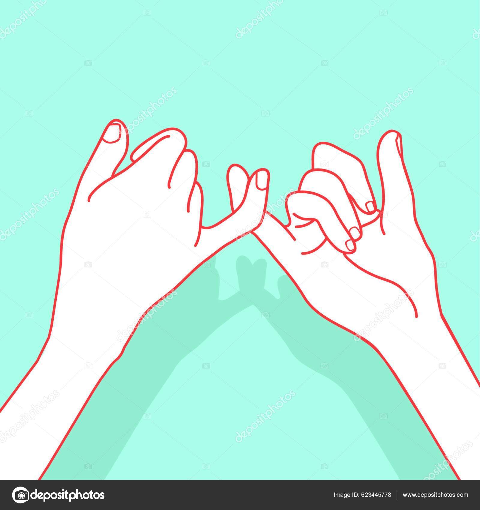 Pinky Promise Hands Orange Line Concept Stock Vector by ©YAY_Images ...