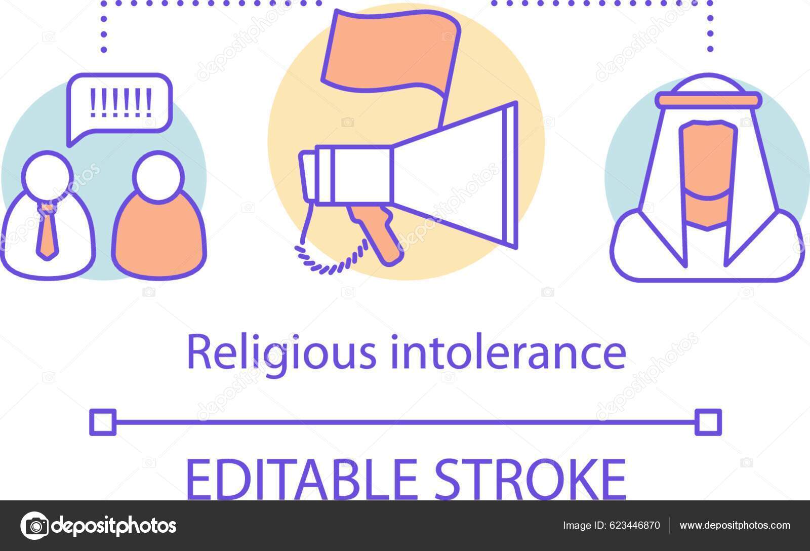 Religious Intolerance Concept Icon Discrimination Thin Line ...