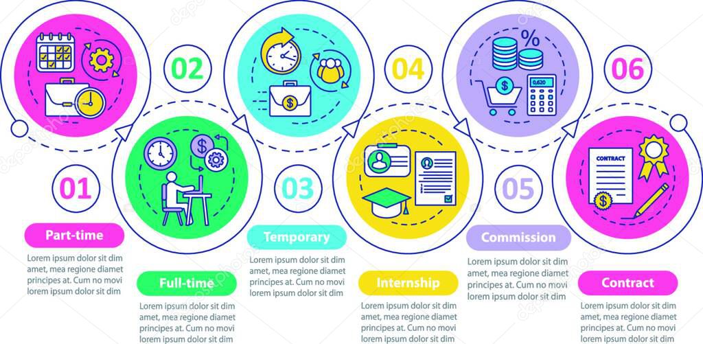 "Jobs types vector infographic template. Part, full time. Business ...