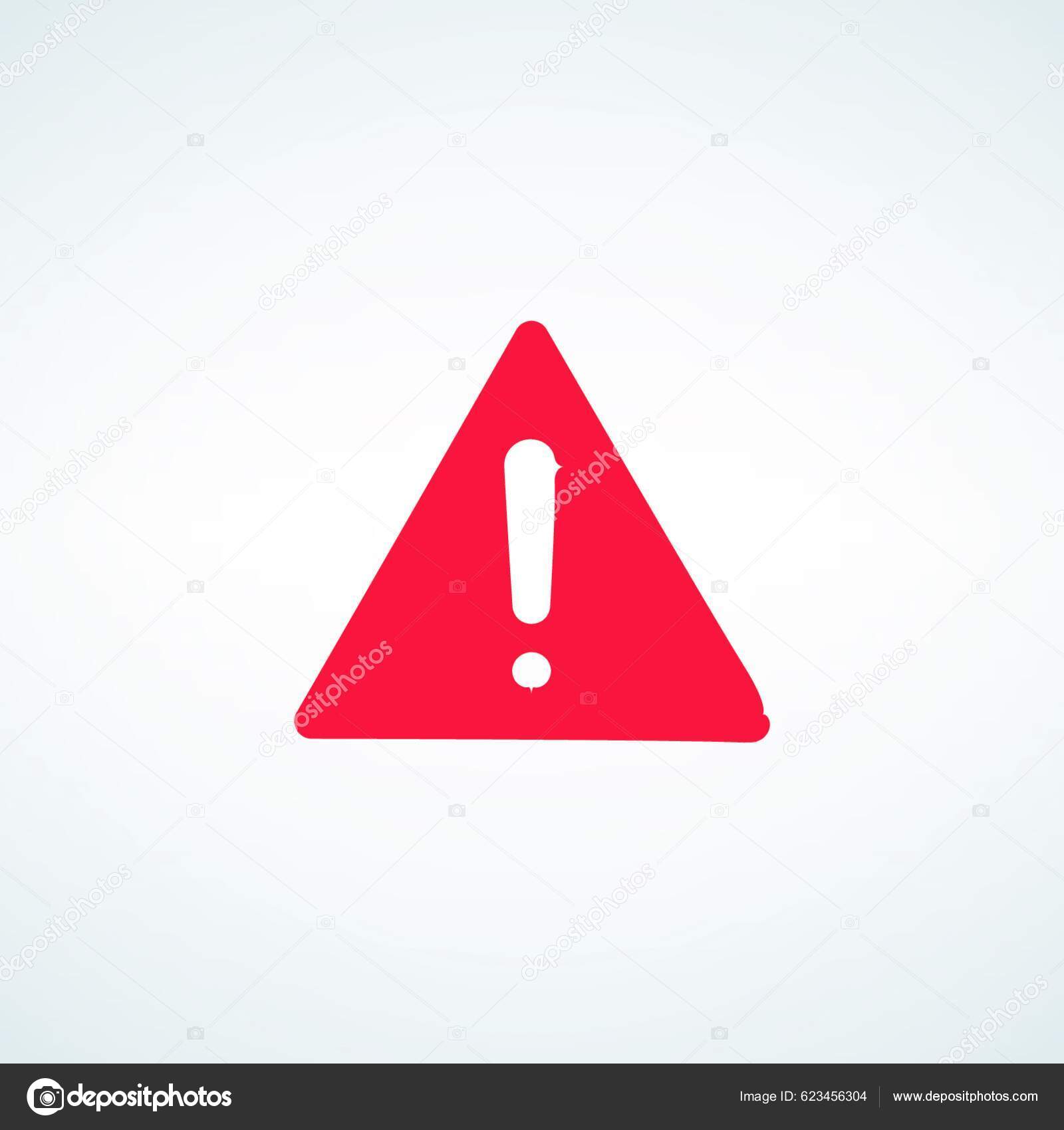 Rounded Triangle Shape Hazard Warning Sign Exclamation Mark Symbol ...