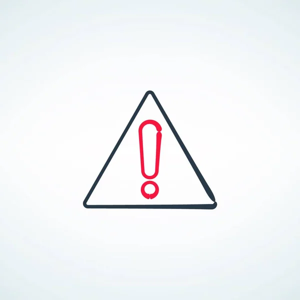 Rounded Triangle Shape Hazard Warning Sign Exclamation Mark Symbol ...
