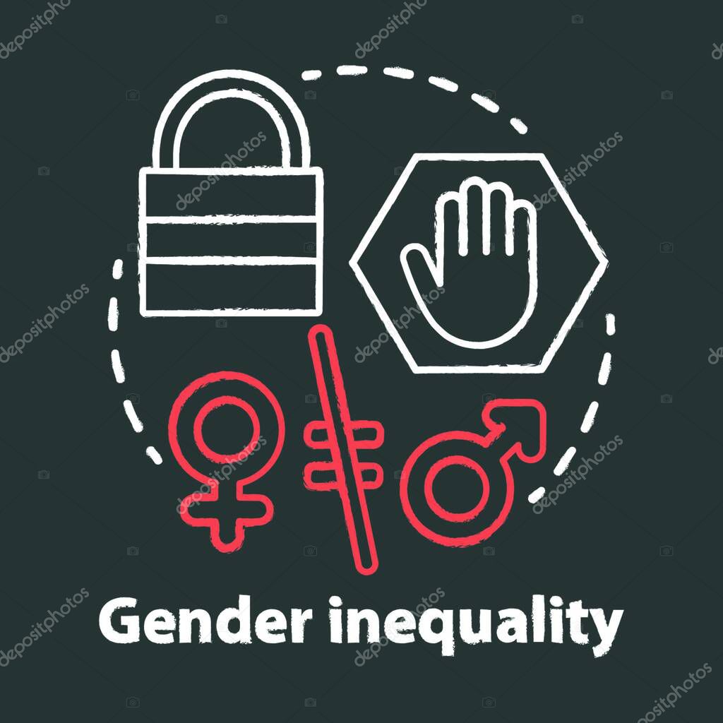 Gender Inequality Chalk Concept Icon Sex Discrimination Idea Unequal