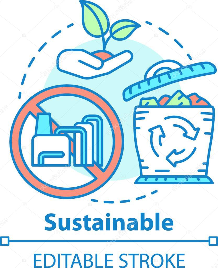 "Icono de concepto sostenible. Reducir la idea de desperdicio ...