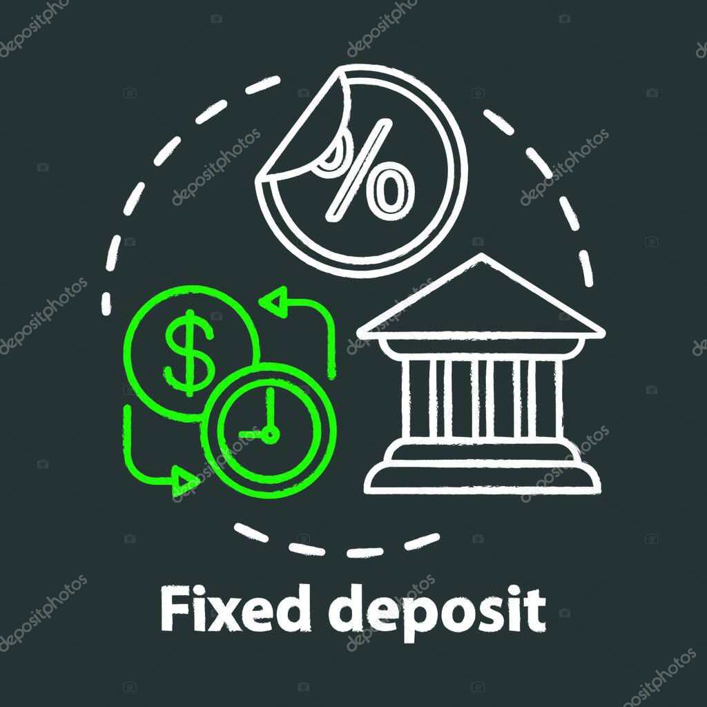 "Icono de concepto de tiza de ahorro. Idea de depósito fijo. Crear una ...
