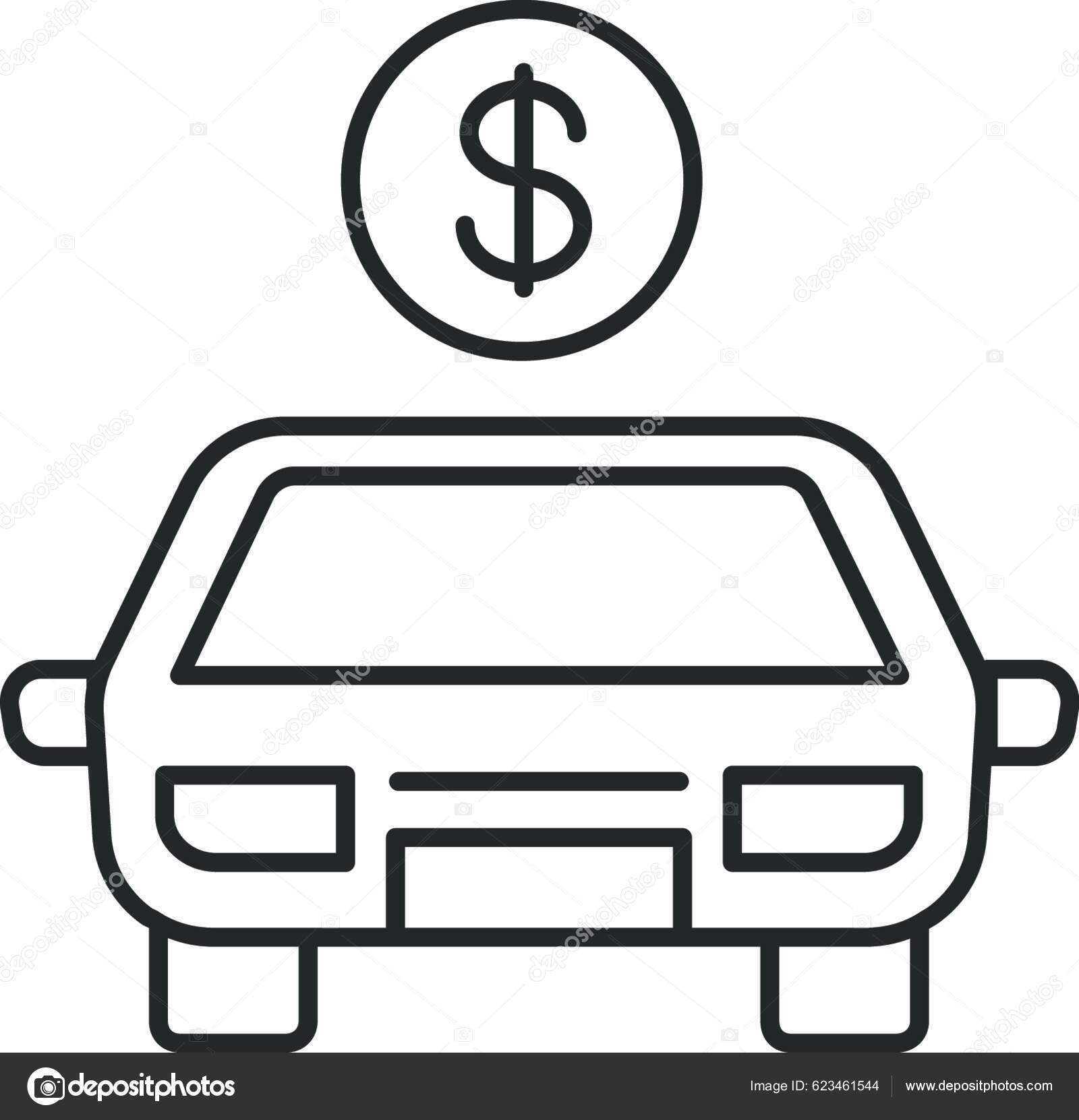 Car Dollar Sign Linear Icon Stock Vector by ©YAY_Images 623461544