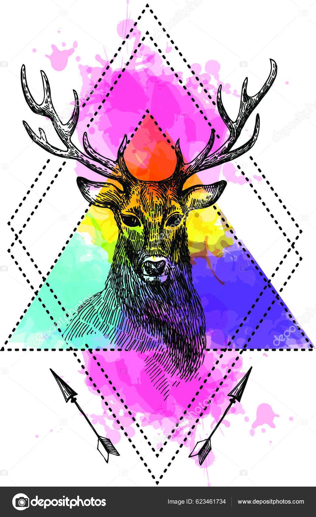 Hand Drawn Deer Illustration Stock Vector by ©YAY_Images 623461734 Hand Drawn Deer Illustration Stock Vector by ©YAY_Images 623461734