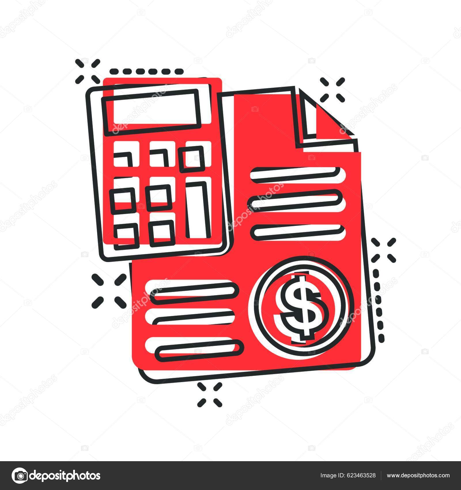 Penge Beregning Ikon Tegneserie Stil Budget Bank Vektor Tegneserie ...