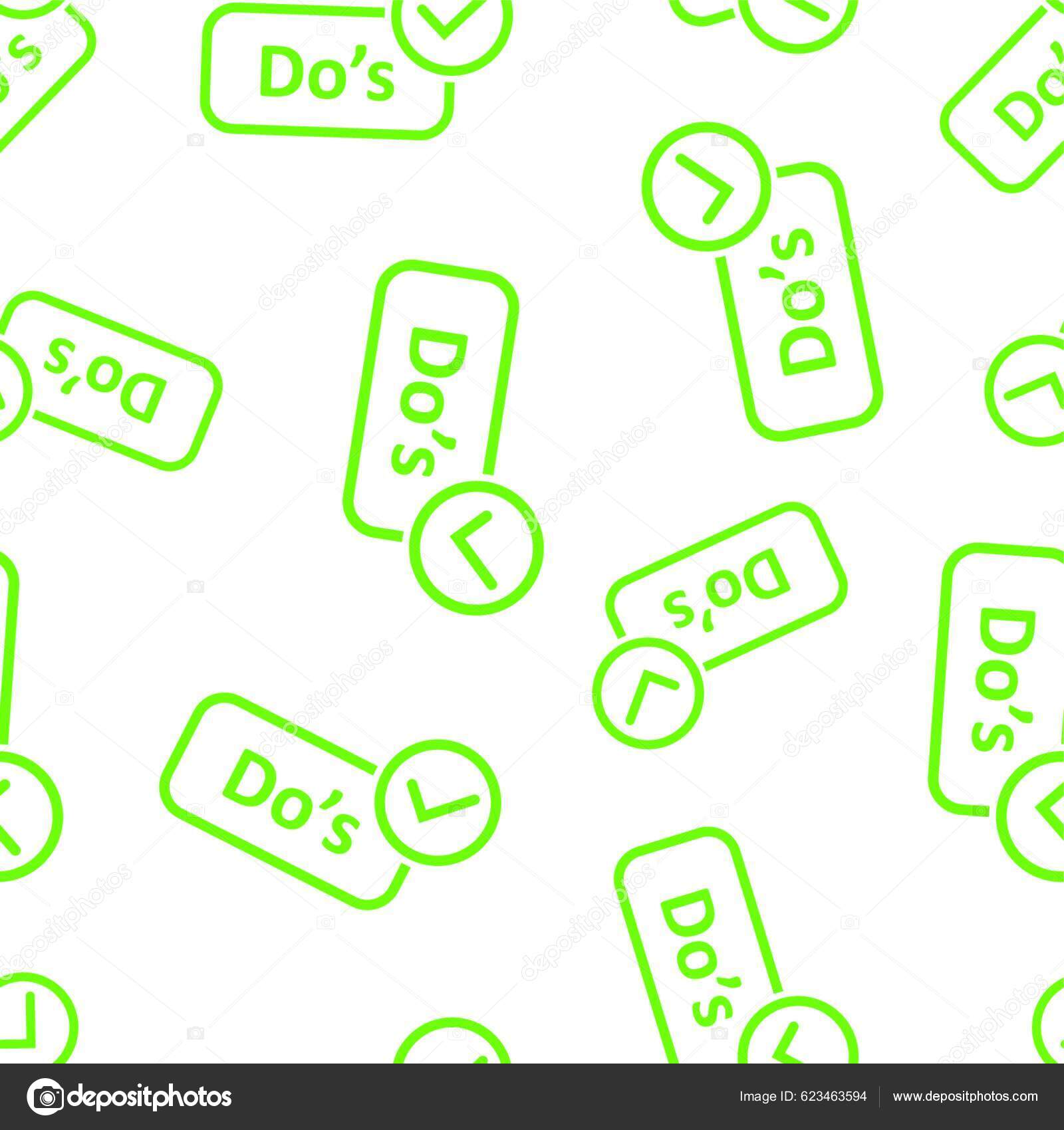 Do's Sign Icon Seamless Pattern Background Vector Illustration Black ...
