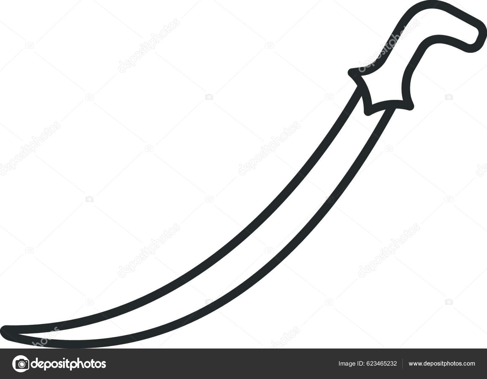 Espada Cimitarra Icono Lineal Vector de stock #623465232 de ©YAY_Images