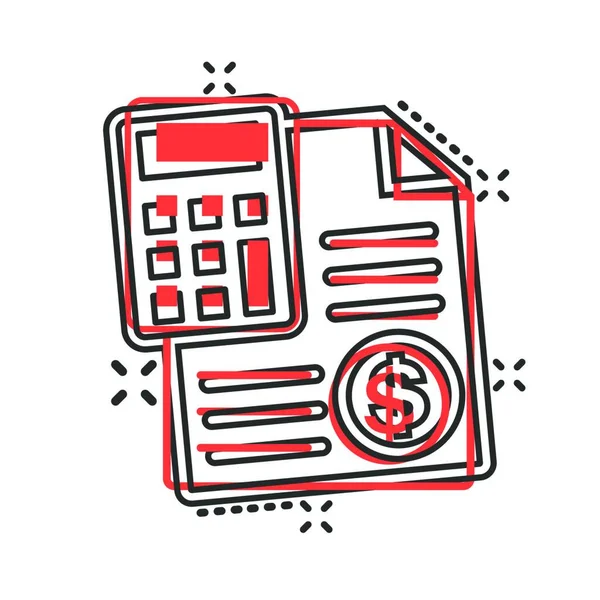 Penge Beregning Ikon Tegneserie Stil Budget Bank Vektor Tegneserie ...