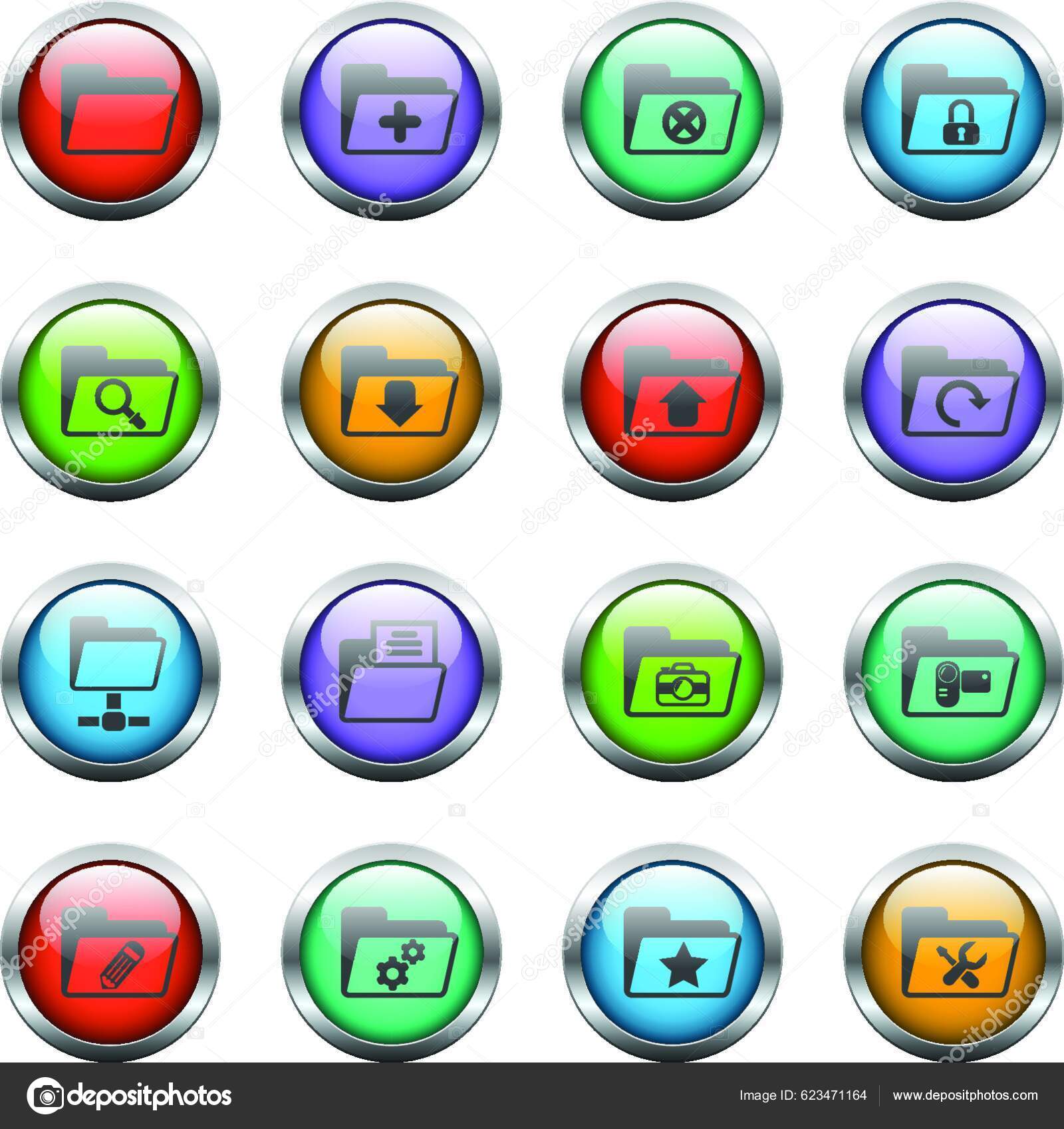 Folder Icon Set Vector Illustration Vector de stock #623471164 de ©YAY ...